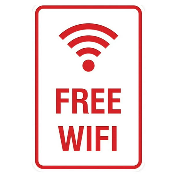 Portrait Round Free Wifi Sign (White/Red) - Large 6" x 8" - Walmart ...