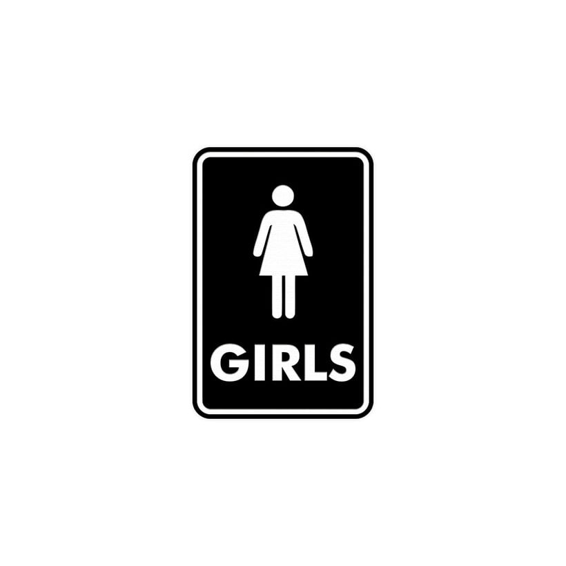 Portrait Round Girls Restroom Sign SIZE: 12" x 16" - Walmart.com