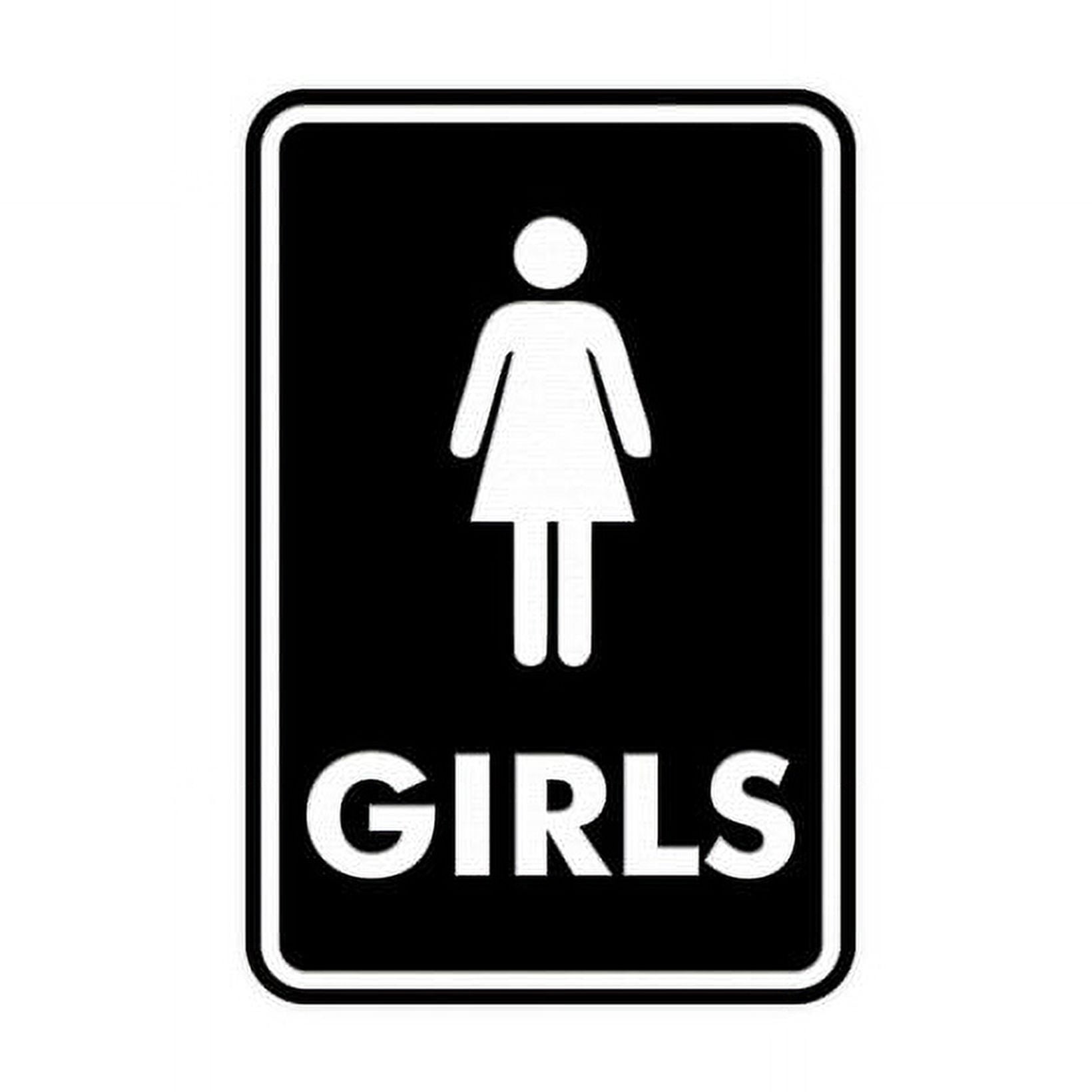 Portrait Round Girls Restroom Sign SIZE: 8" x 12" - Walmart.com