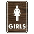 Portrait Round Girls Restroom Sign (Walnut) - Large 6" x 8" - Walmart.com
