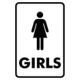 Portrait Round Girls Restroom Sign (White) - Medium 5" x 7" - Walmart.com