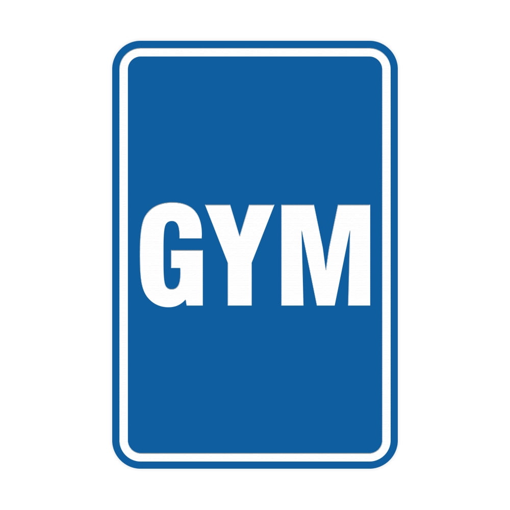 Portrait Round Gym Sign (Blue) - Large 6" x 8" - Walmart.com