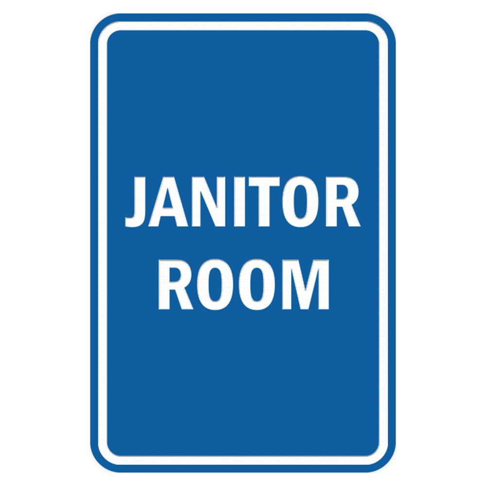 Portrait Round Janitor Room Sign (Blue) - Large 6" x 8" - Walmart.com
