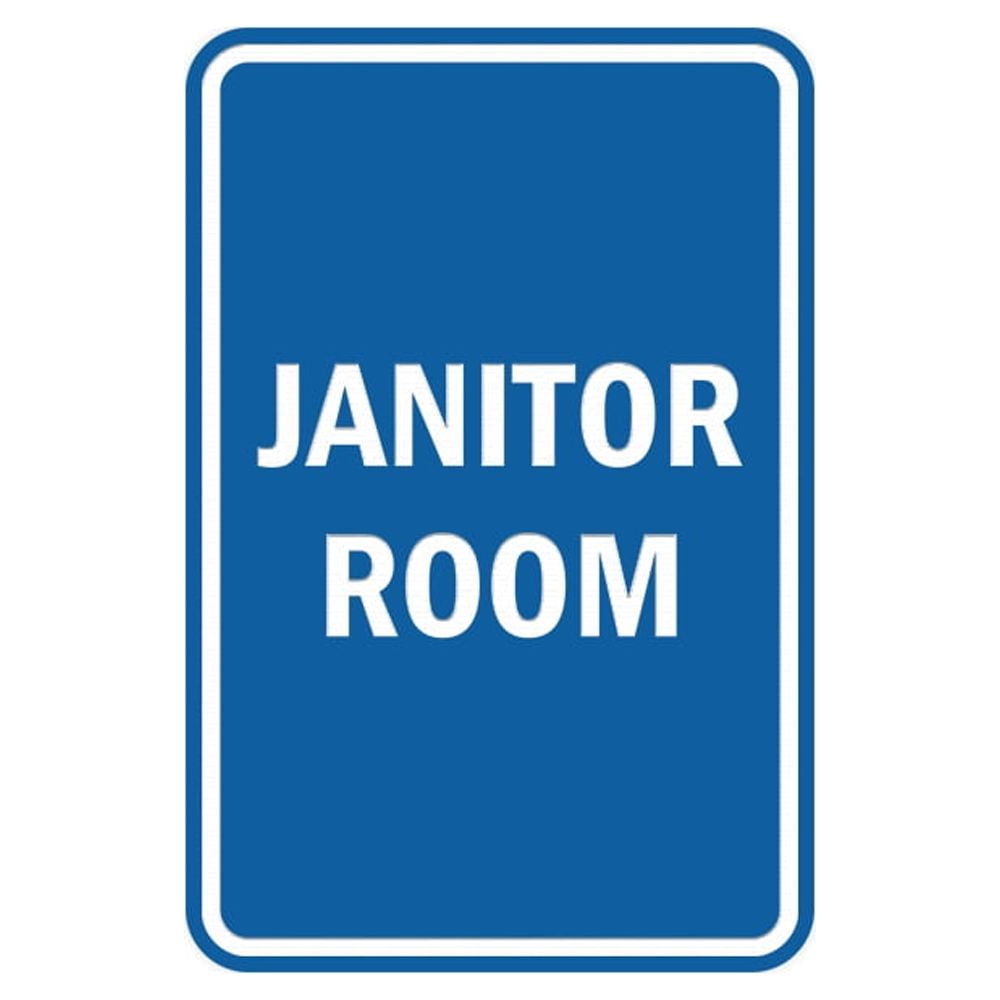 Portrait Round Janitor Room Sign (Blue) - Large 6" x 8" - Walmart.com