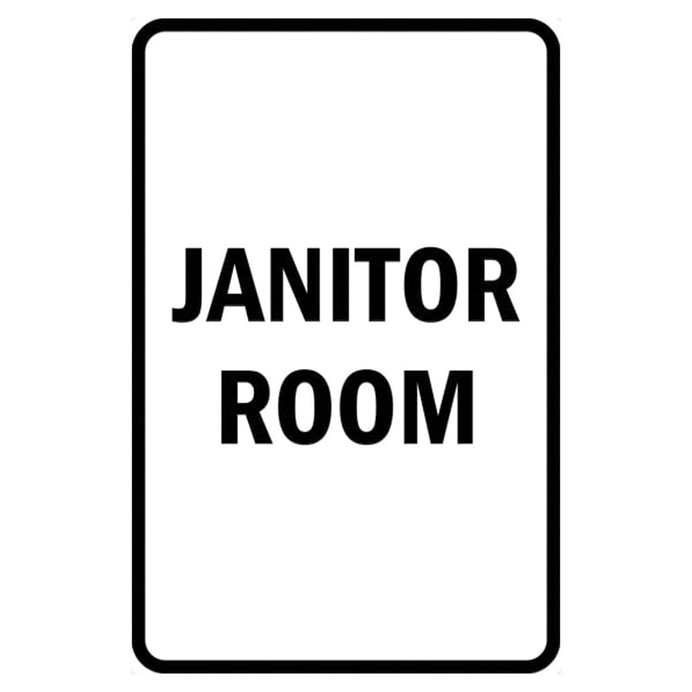 Portrait Round Janitor Room Sign (White) - Large 6" x 8" - Walmart.com