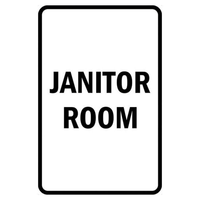 Portrait Round Janitor Room Sign (White) - Large 6" x 8" - Walmart.com