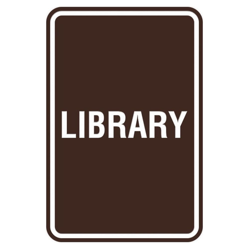 Portrait Round Library Sign (Dark Brown) - Small 4" x 6" - Walmart.com