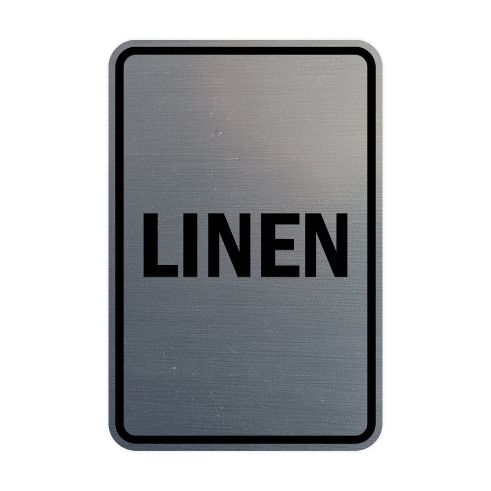 Portrait Round Linen Sign (Brushed Silver) - Small 4