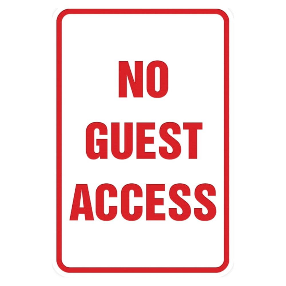 Portrait Round No Guest Access Sign (White/Red) - Small 4" x 6 ...