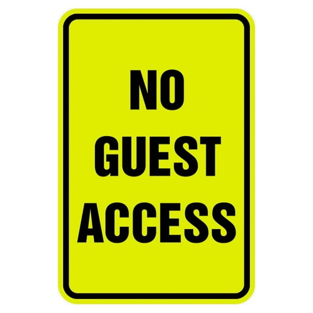 Portrait Round No Guest Access Sign (Yellow / Black) - Small 4" x 6 ...