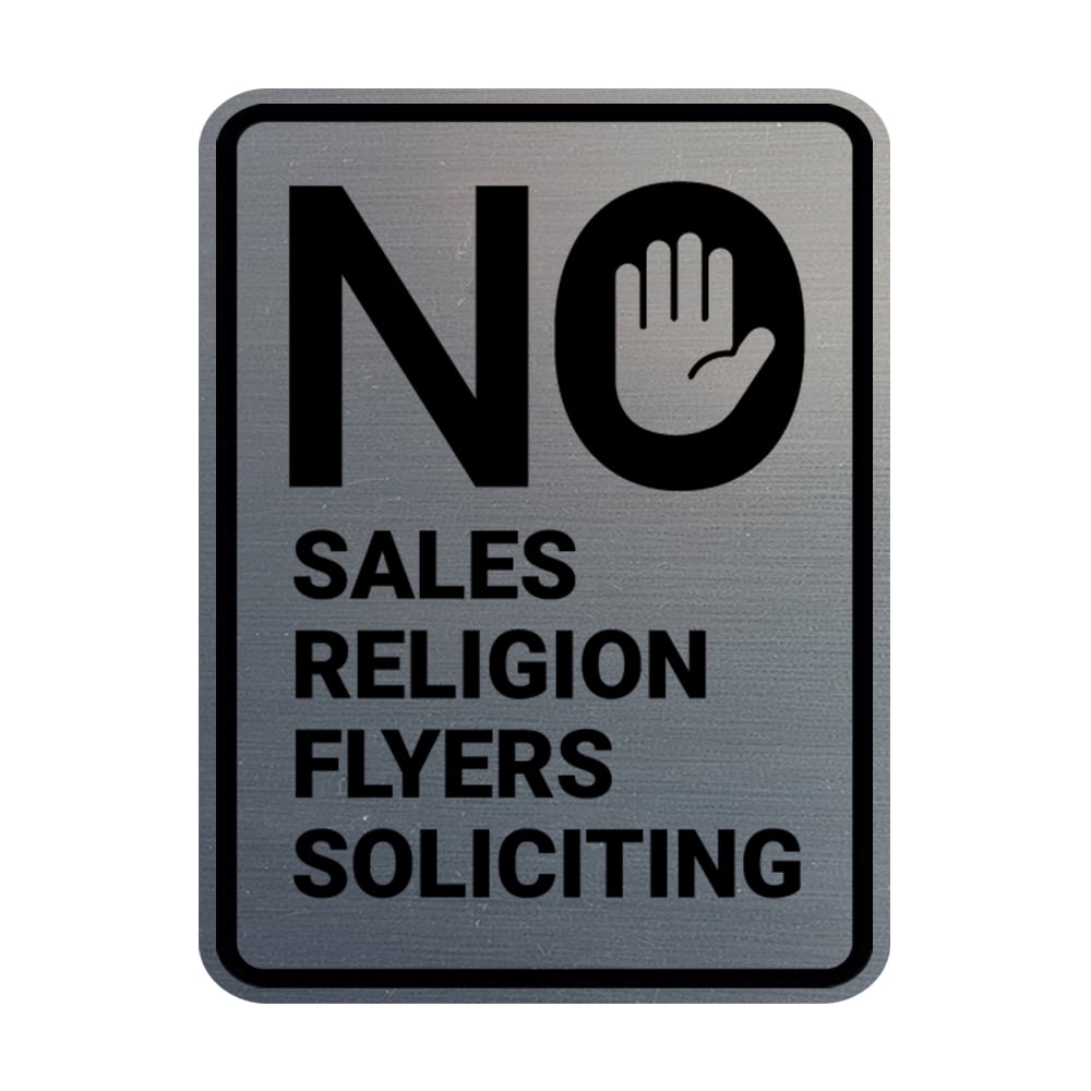 Portrait Round No Sales, No Religion, No Flyers, No Soliciting Sign ...