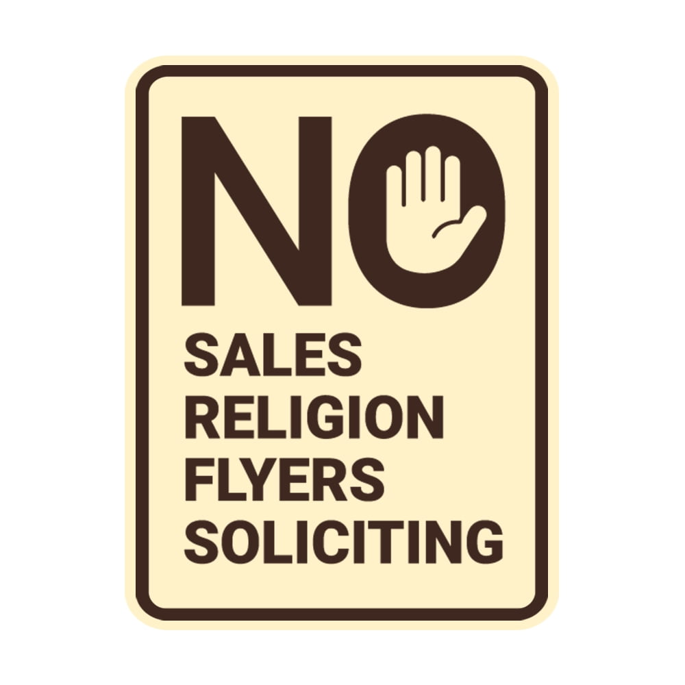 Portrait Round No Sales, No Religion, No Flyers, No Soliciting Sign ...
