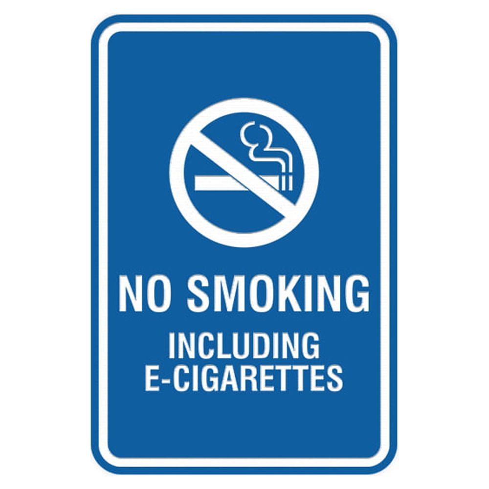 Portrait Round No Smoking Including E-Cigarettes Sign (Blue) - Small 4 ...