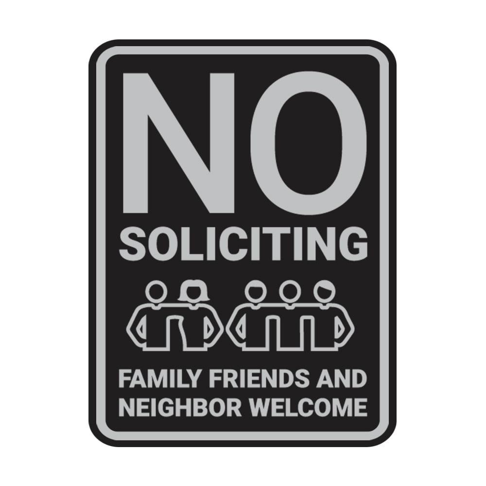 Portrait Round No Soliciting Family Friends and Neighbor Welcome Sign ...