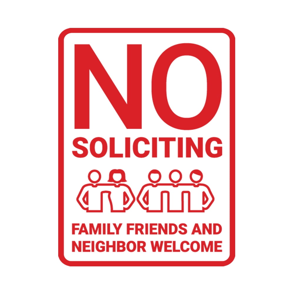 Portrait Round No Soliciting Family Friends and Neighbor Welcome Sign ...