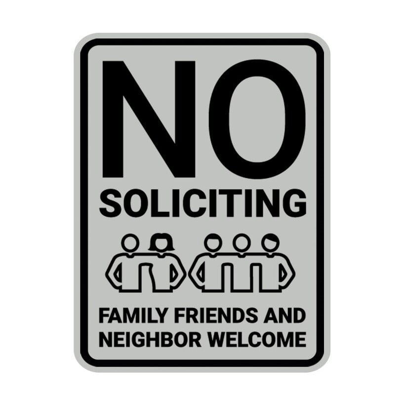 Portrait Round No Soliciting Family Friends and Neighbor Welcome Wall ...