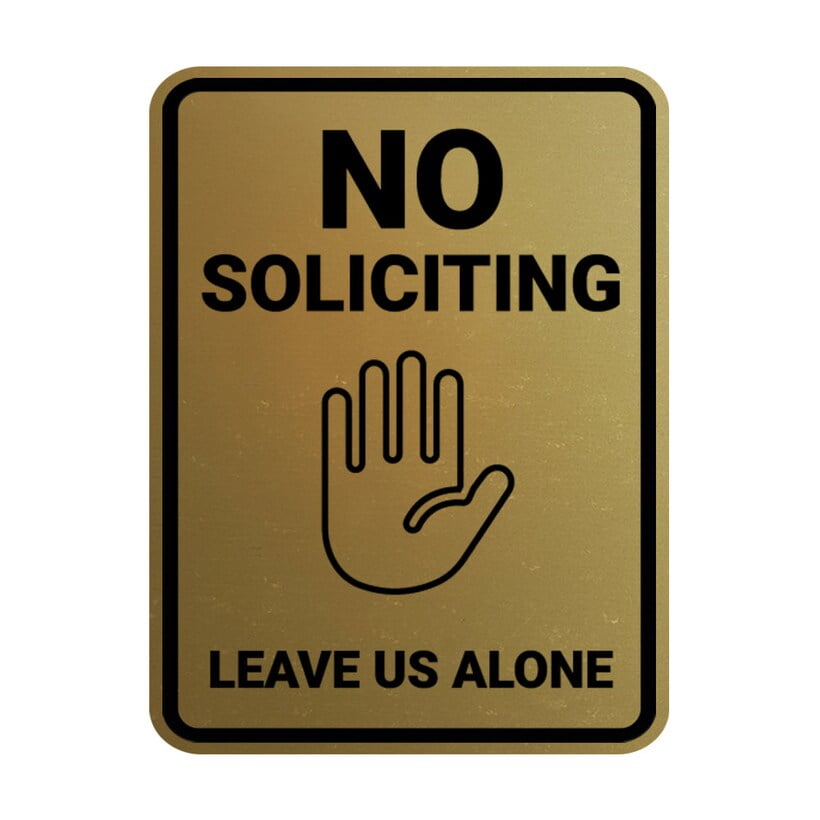 Portrait Round No Soliciting Leave Us Alone Wall or Door Sign SIZE: 12 ...