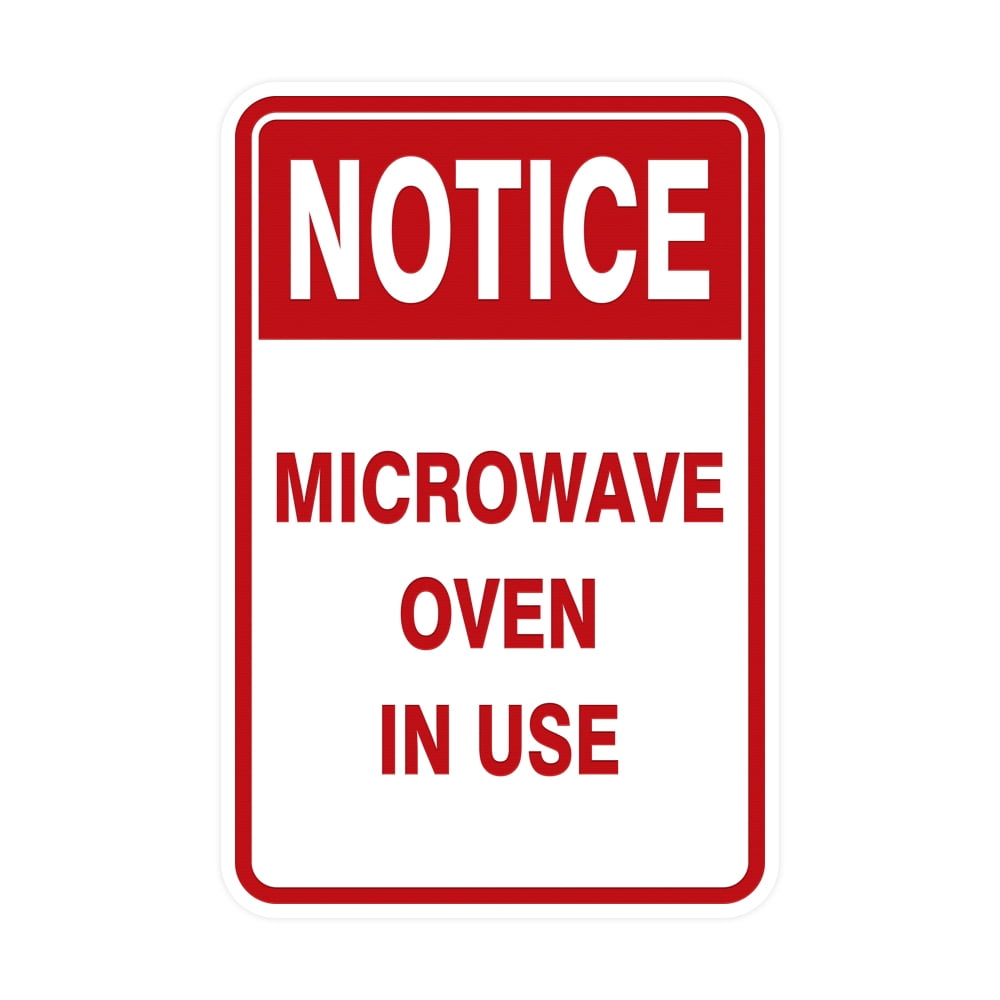 Portrait Round Notice Microwave Oven In Use Sign (White/Red) - Small 4 ...