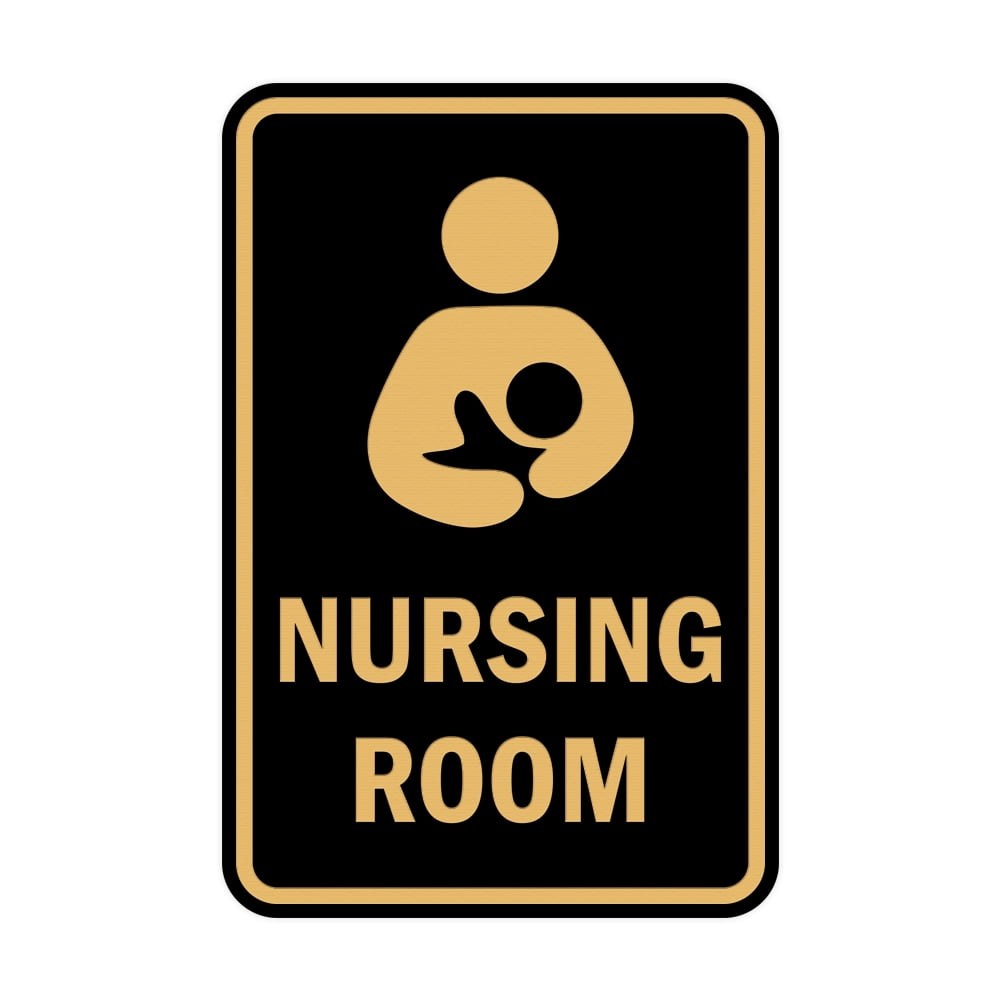 Portrait Round Nursing Room Sign (Black Gold) - Large 6" x 8" - Walmart.com