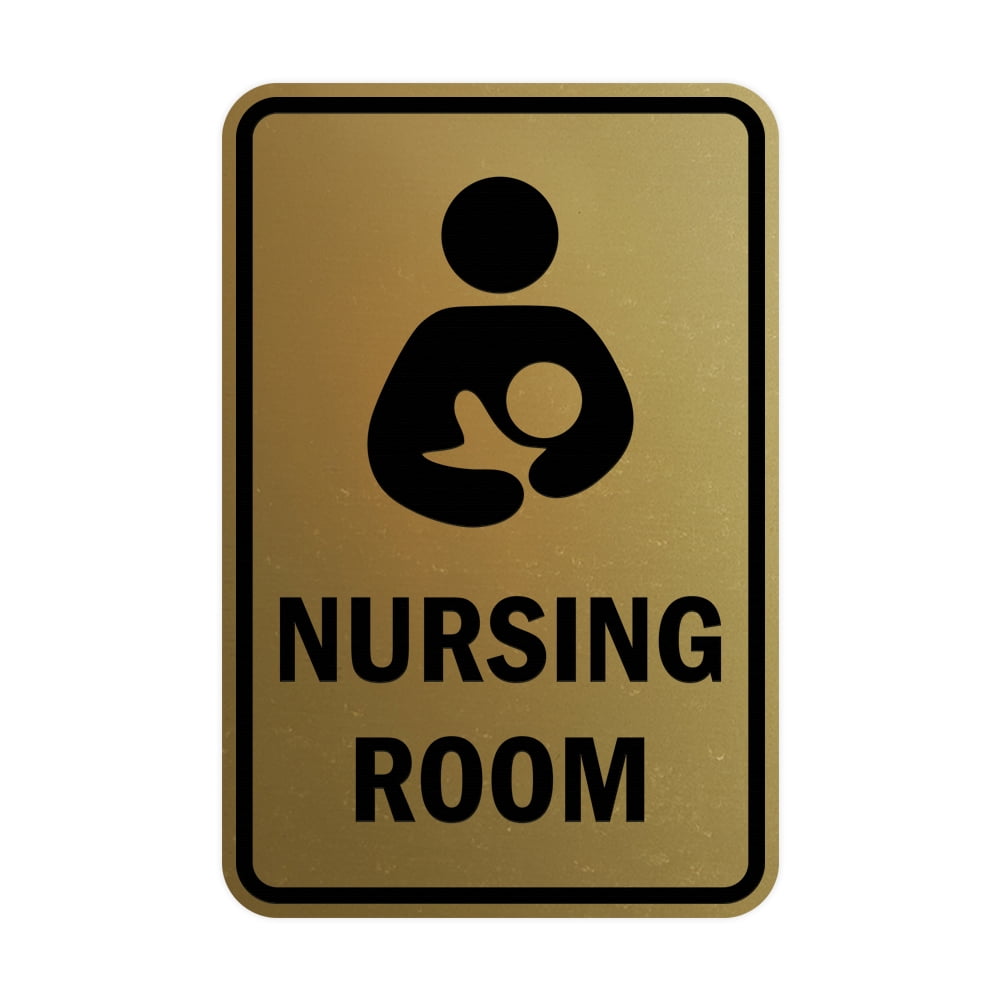 Portrait Round Nursing Room Sign (Brushed Gold) - Small 4" x 6 ...