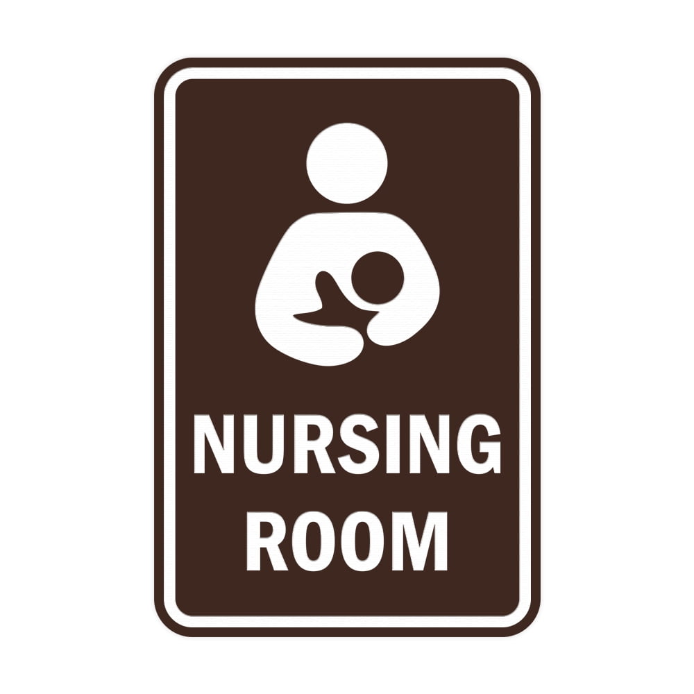 Portrait Round Nursing Room Sign (Dark Brown) - Small 4" x 6" - Walmart.com