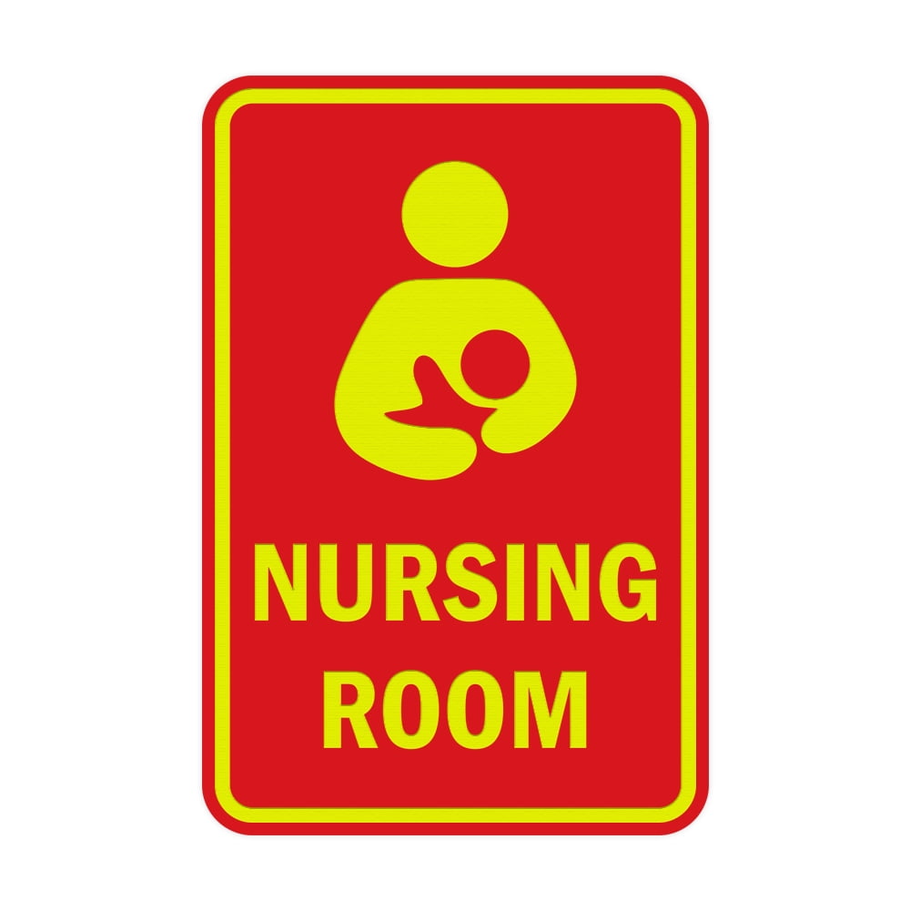 Portrait Round Nursing Room Sign (Red/Yellow) - Large 6" x 8" - Walmart.com