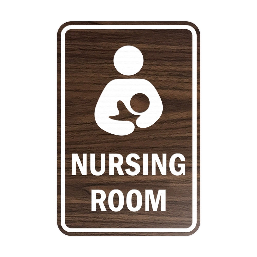 Portrait Round Nursing Room Sign (Walnut) - Large 6" x 8" - Walmart.com