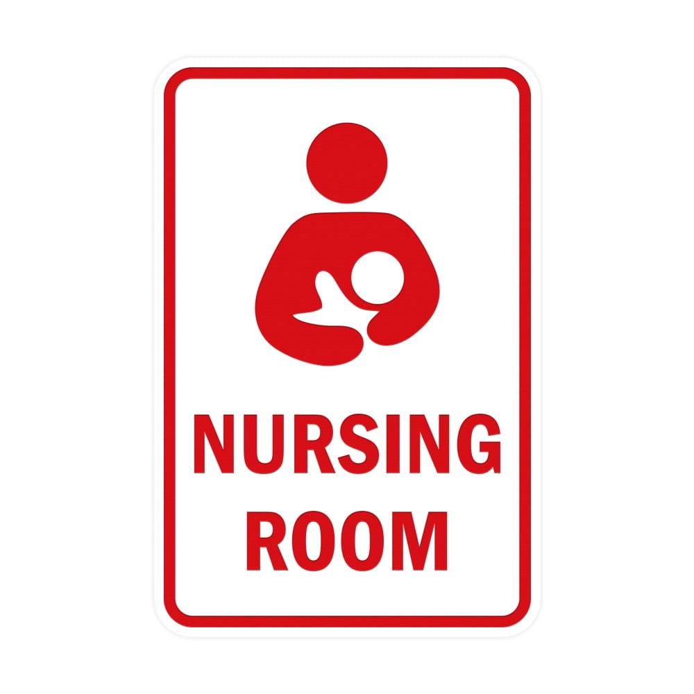 Portrait Round Nursing Room Sign (White/Red) - Large 6" x 8" - Walmart.com