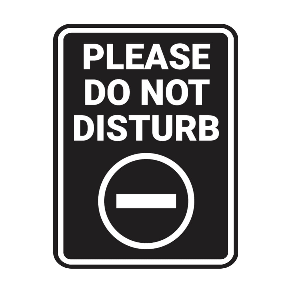 Portrait Round Please Do Not Disturb Sign (Black) - Small - Walmart.com