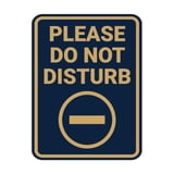 Portrait Round Please Do Not Disturb Sign (Navy Blue/Gold) - Large ...