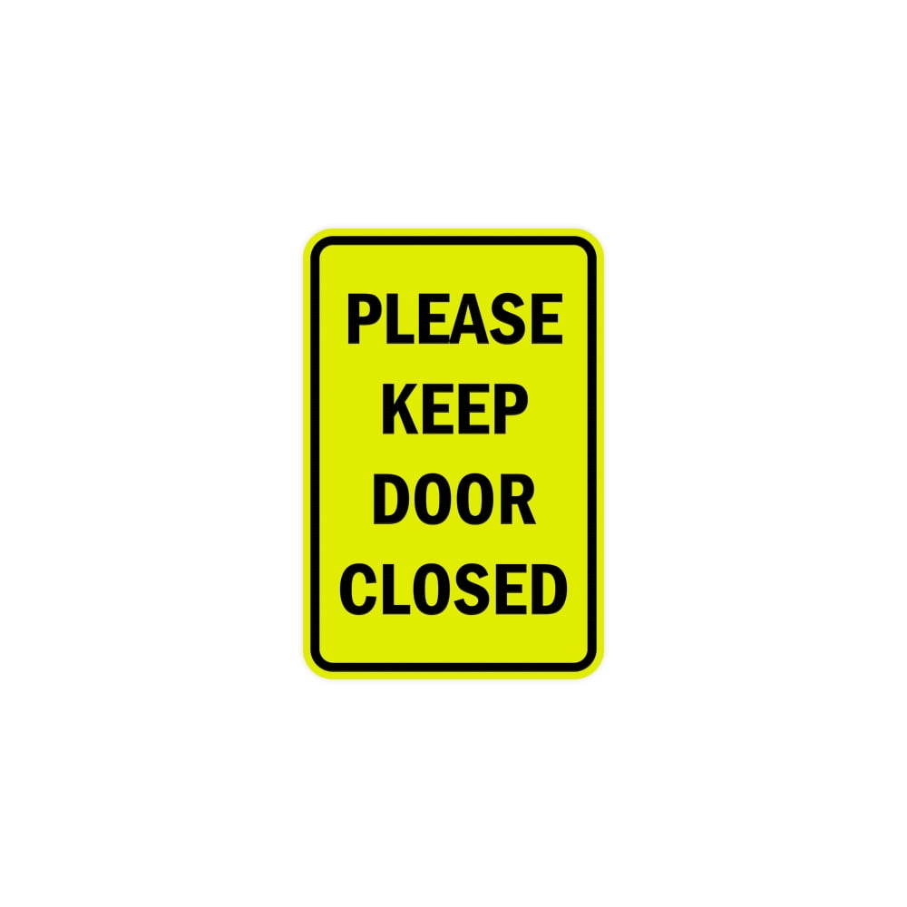 Portrait Round Please Keep Door Closed Sign (Yellow / Black) - Large 6 ...