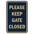 Portrait Round Please Keep Gate Closed Sign (Navy Blue/Gold) - Medium 5 ...