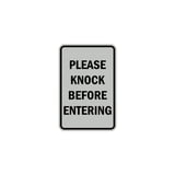Portrait Round Please Knock Before Entering Sign (Lt Gray) - Small 4" x ...