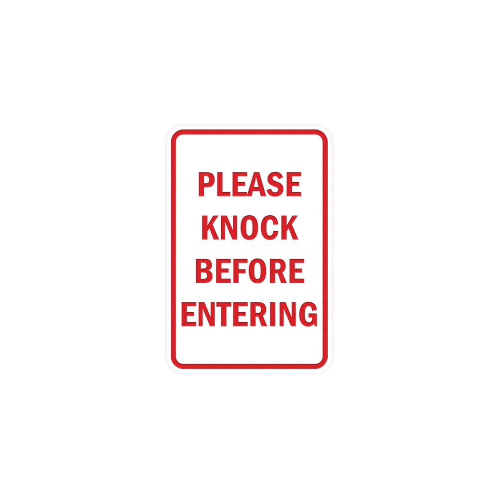 Portrait Round Please Knock Before Entering Sign (White/Red) - Small 4 ...