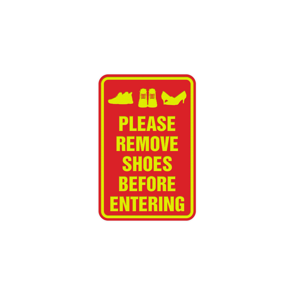 Portrait Round Please Knock Before Entering Sign (Red/Yellow) - Medium ...