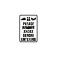 Portrait Round Please Remove Shoes Before Entering Sign (White) - Large ...