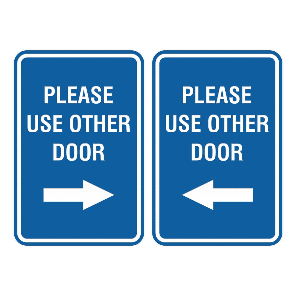 Portrait Round Please Use Other Door Sign Set (Blue) - Small 4" x 6 ...