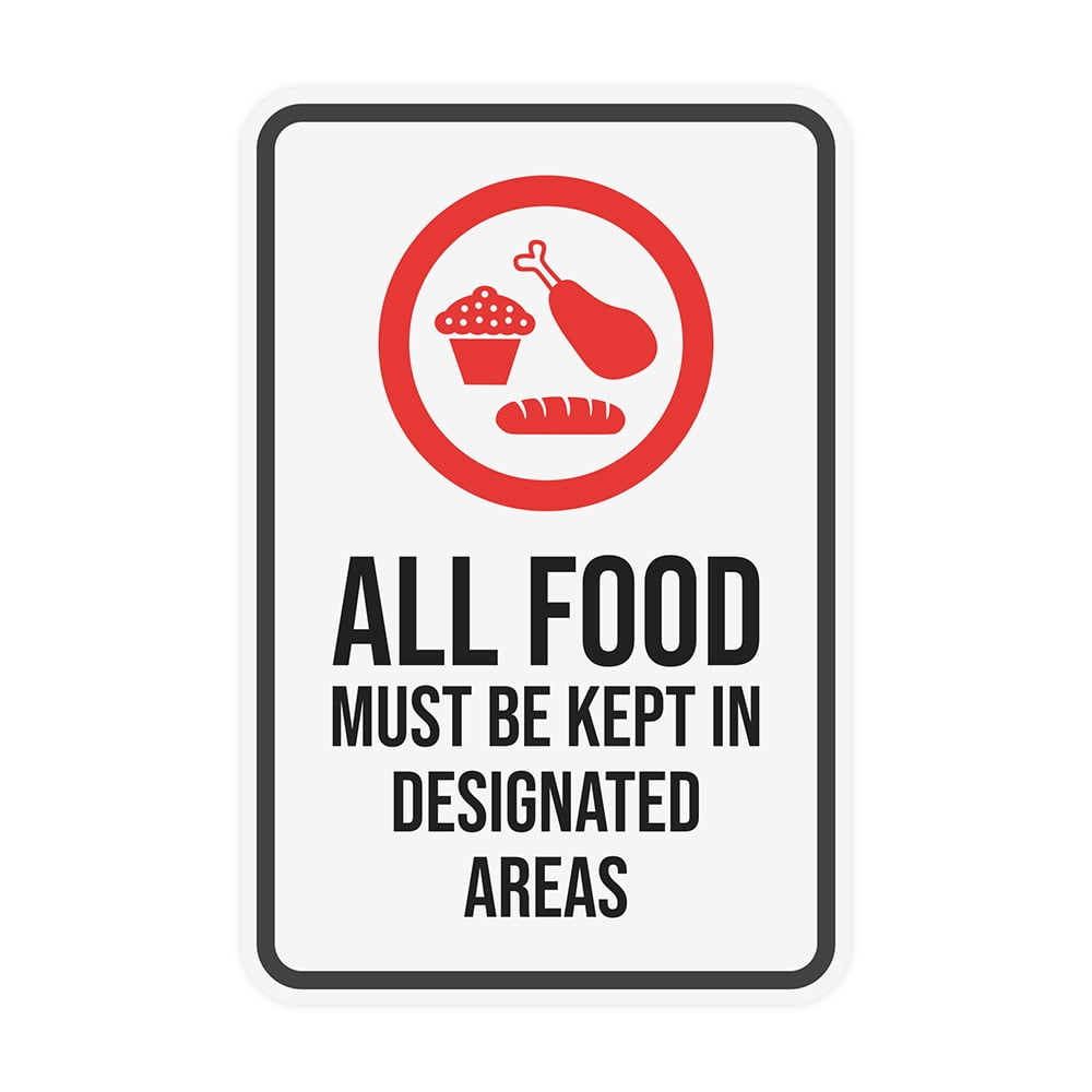 Portrait Round Plus All Food Must Be Kept In Designated Areas Wall or ...