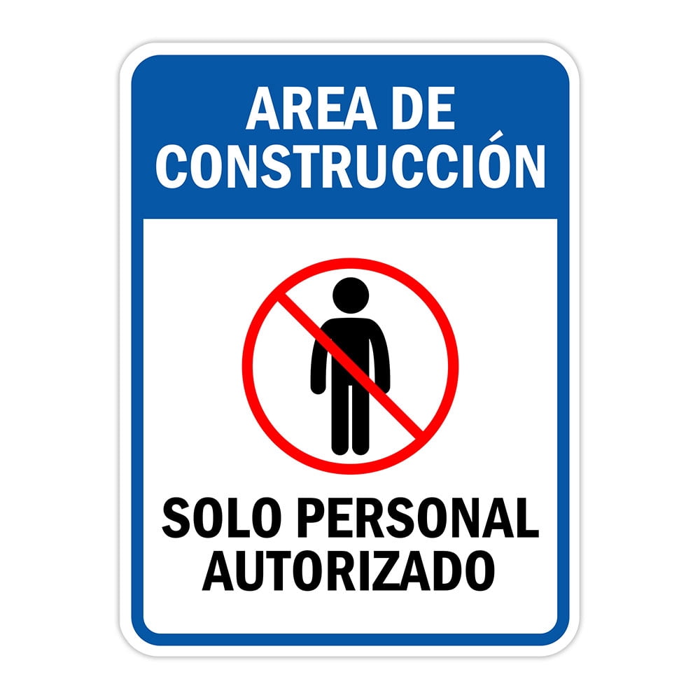 Portrait Round Plus Area de Construcción Solo Personal Autorizado Wall ...