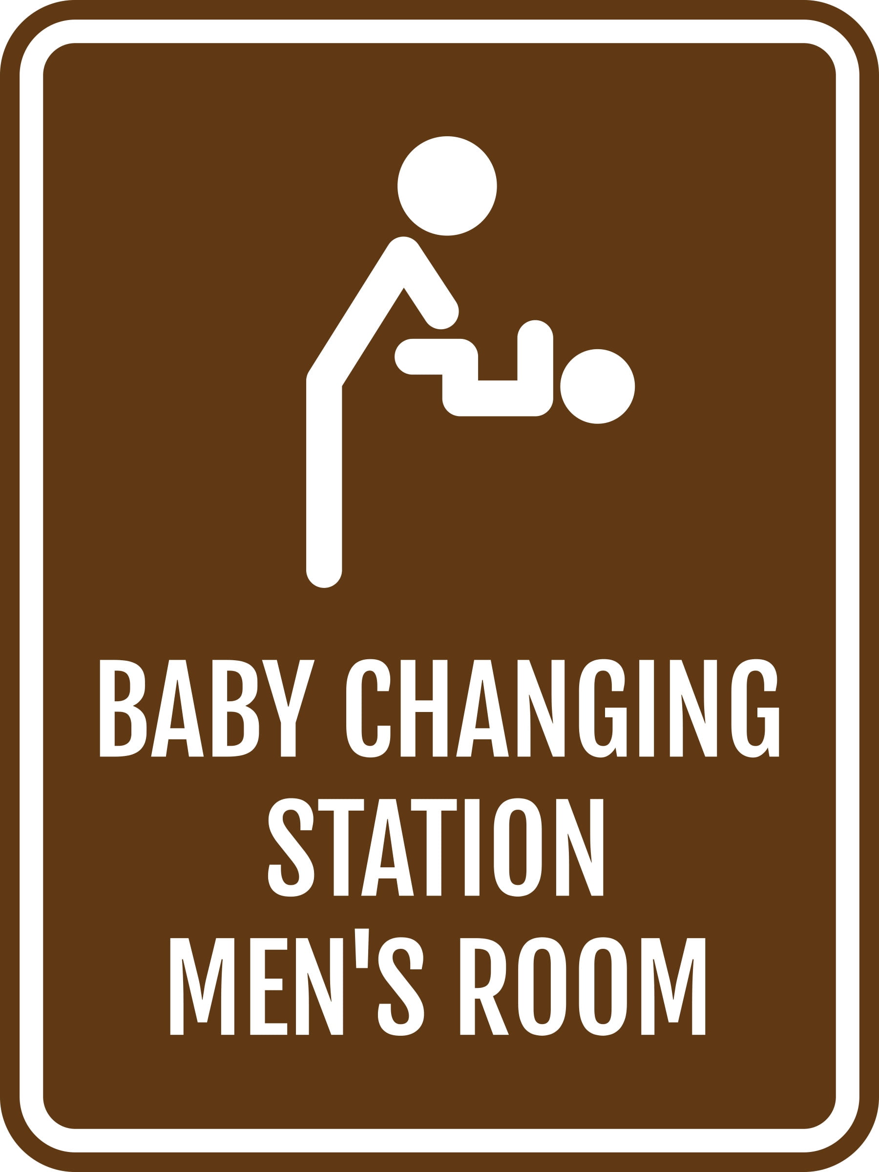 Portrait Round Plus Baby Changing Station Men's Room Wall or Door Sign ...