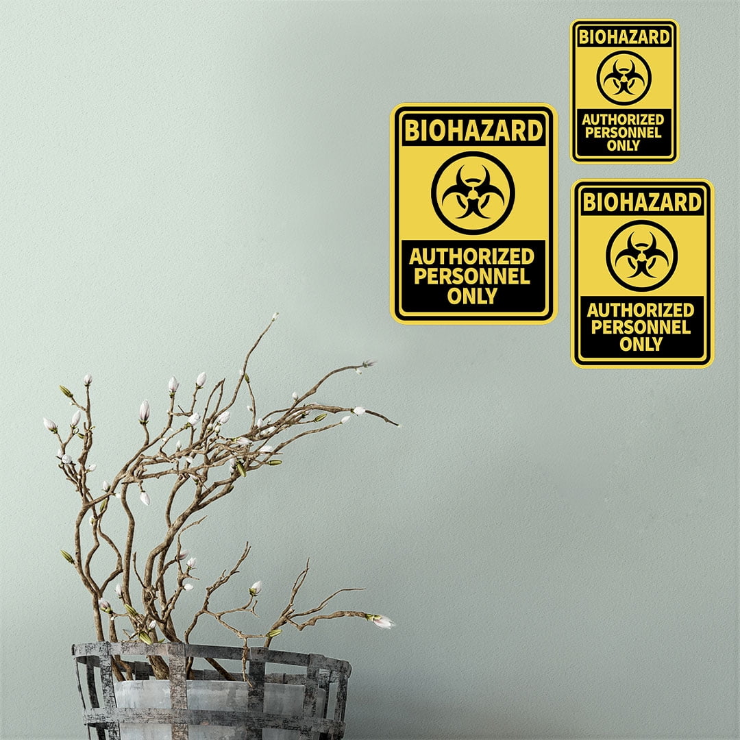 Portrait Round Plus Biohazard Authorized Personnel Only Wall or Door ...