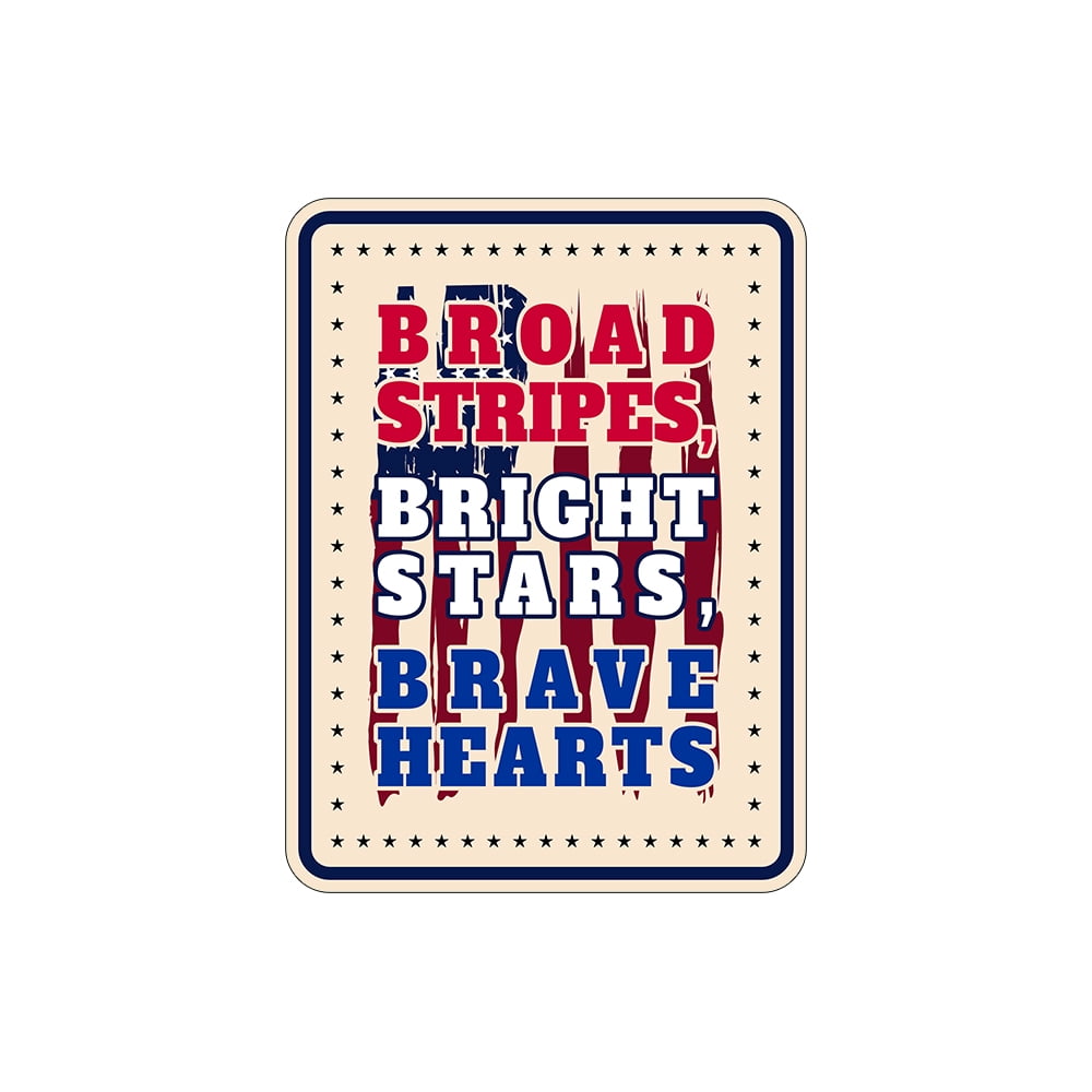 Portrait Round Plus Broad Stripes. Bright Stars. Brave Hearts. Wall or ...
