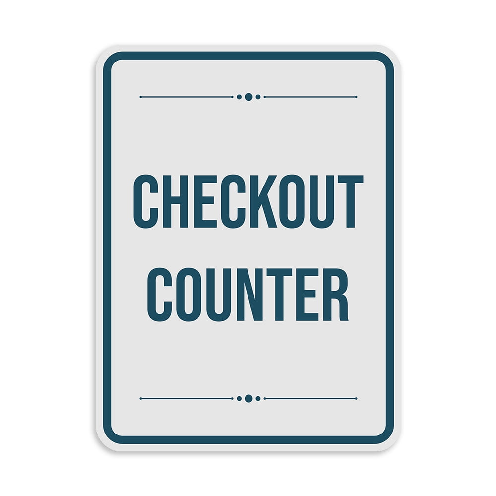Portrait Round Plus Checkout Counter Wall or Door Sign | Public Shop ...