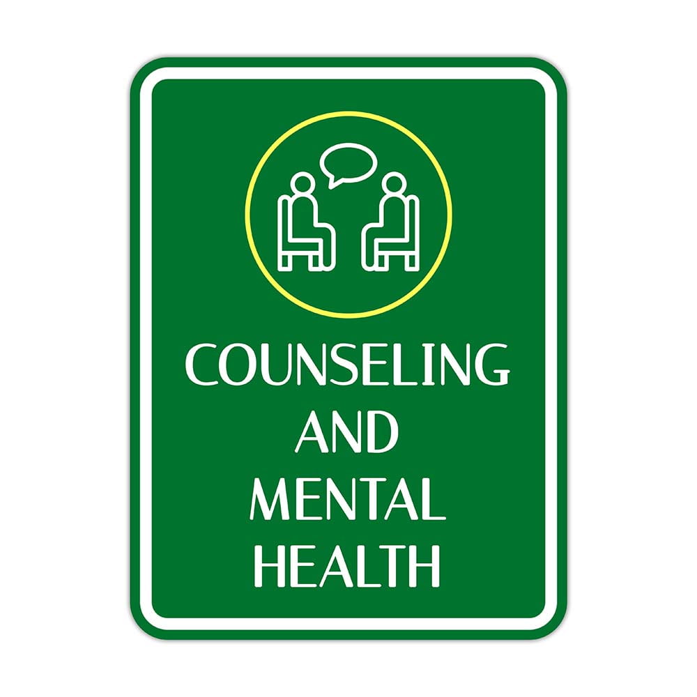 Portrait Round Plus Counseling and Mental Health Wall or Door Sign ...