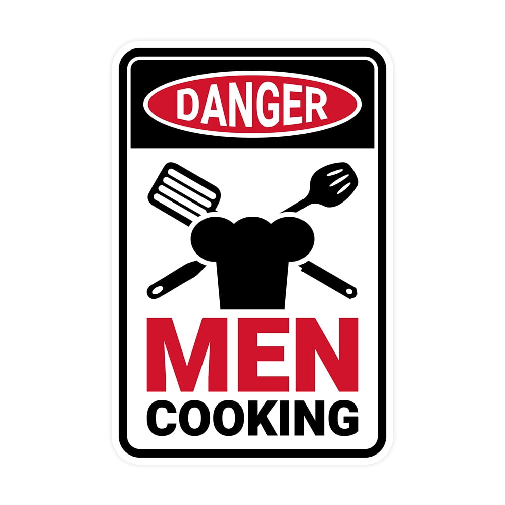 Portrait Round Plus Danger Men Cooking (Kitchen) Wall or Door Sign ...