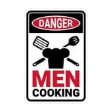 Portrait Round Plus Danger Men Cooking (Kitchen) Wall or Door Sign ...
