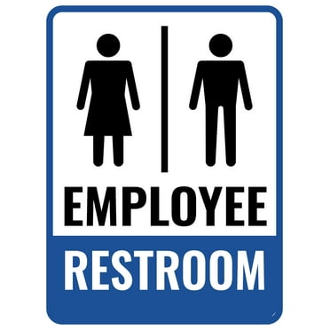 Classic All Gender Restroom Sign (Ivory/Dark Brown) - Small - Walmart.com
