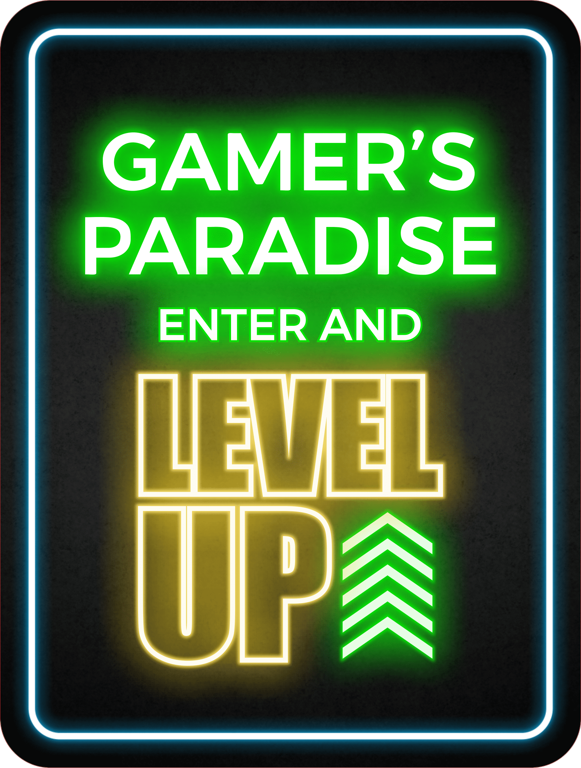 Portrait Round Plus Gamer's Paradise: Enter and Level Up Wall or Door ...