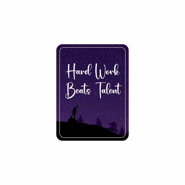 Portrait Round Plus Hard Work Beats Talent Wall or Door Sign ...
