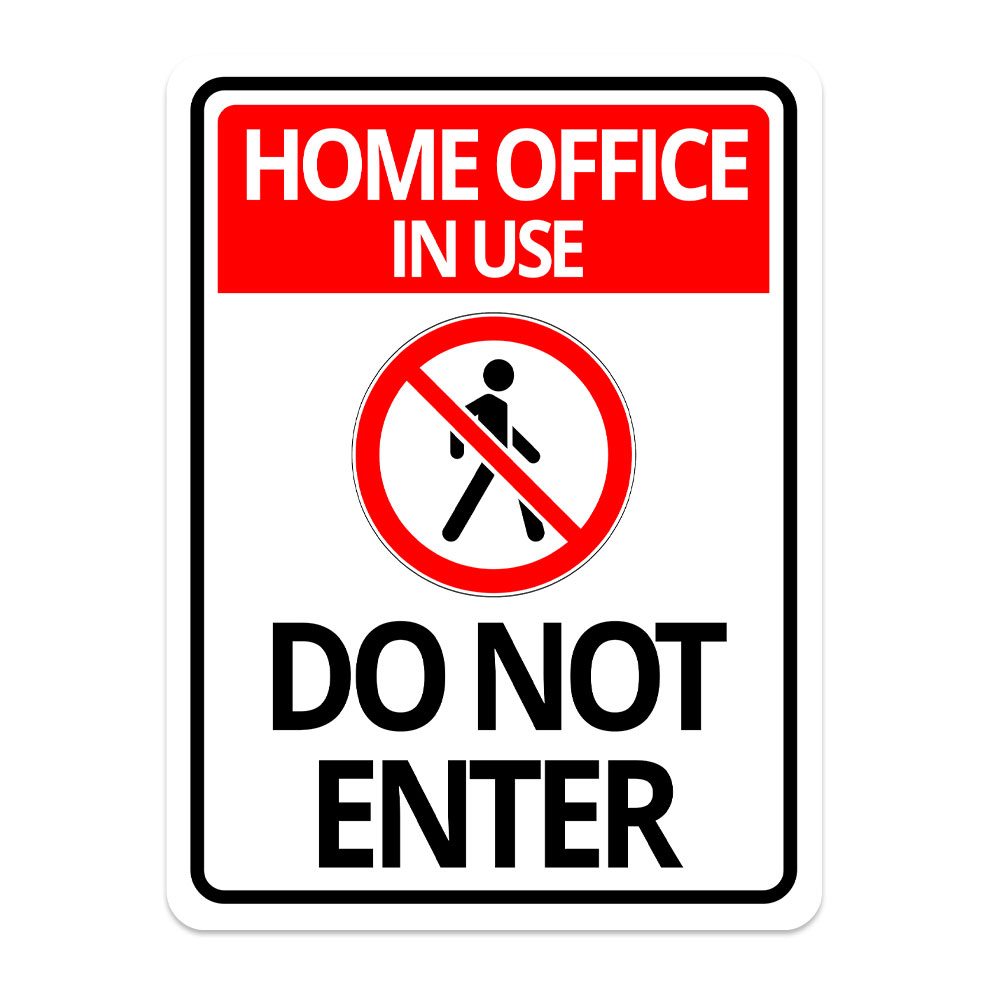 Portrait Round Plus Home Office In Use Do Not Enter Wall or Door Sign ...